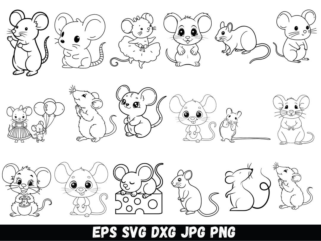Paquete de Svg de Ratón, Ratón de Dibujos Animados Png, Clipart, Vector ...