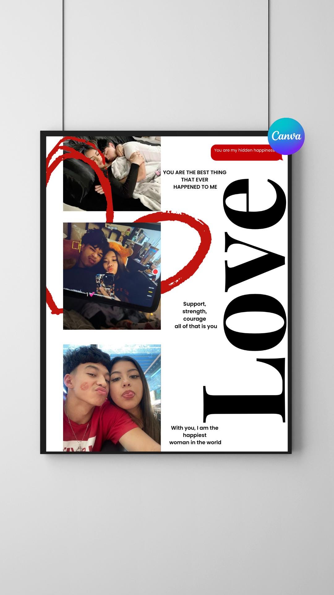 Love Collage Canva Template | Our Love Story Photo Design | Sentimental ...