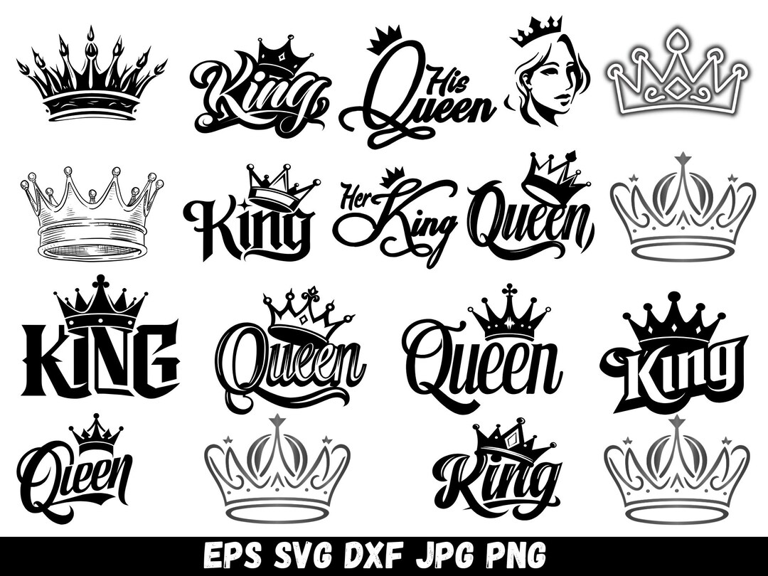 King and Queen SVG Bundle, Couple Png, Clipart, Digital Files for ...