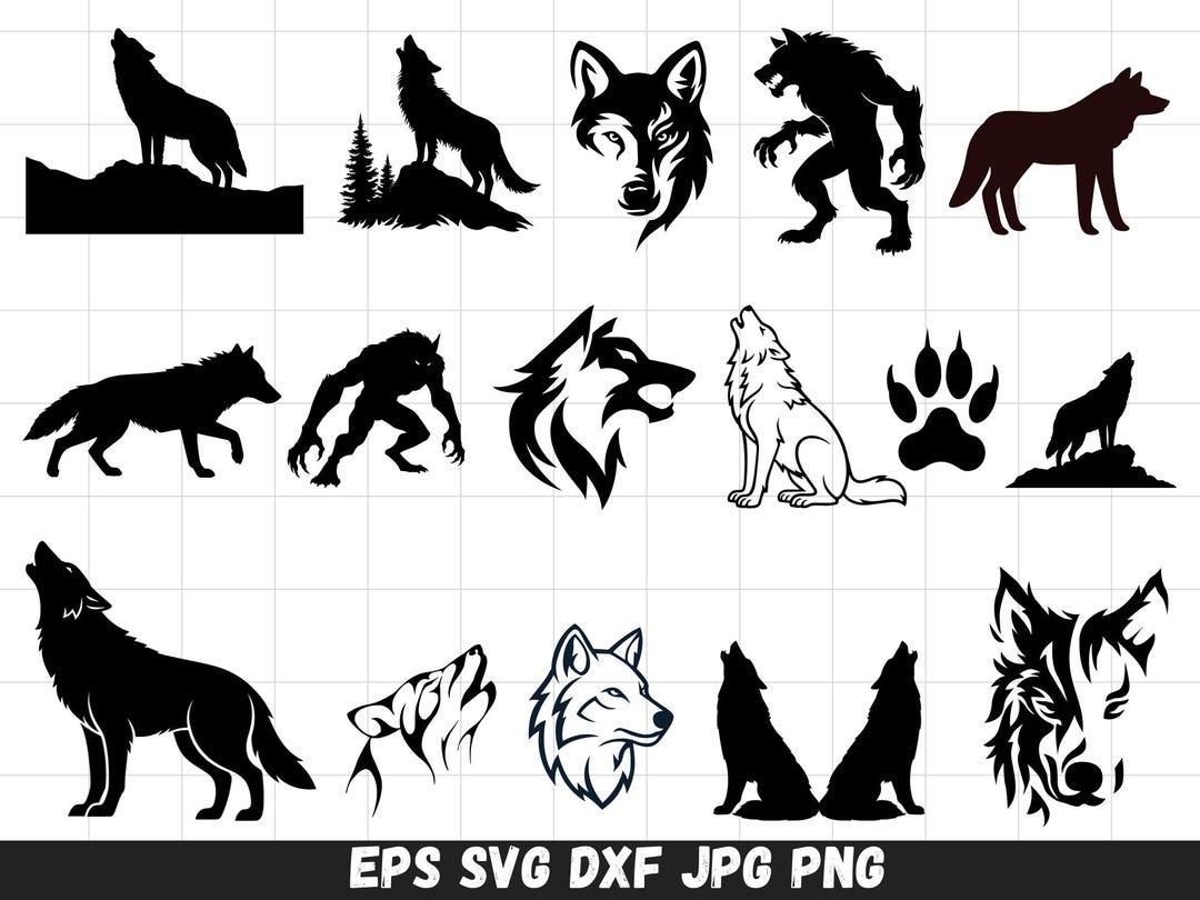 Wolf SVG Bundle, Wolf Clipart, Wolf Vector, Wolf PNG, Wolf Clipart ...