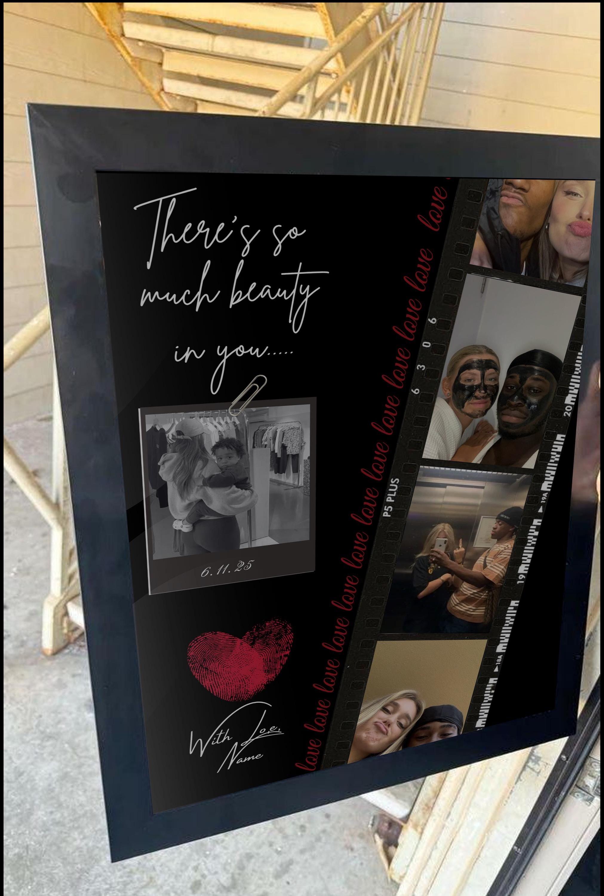 Editable Couples Photo Card Canva Template | Romantic Film Strip Design ...