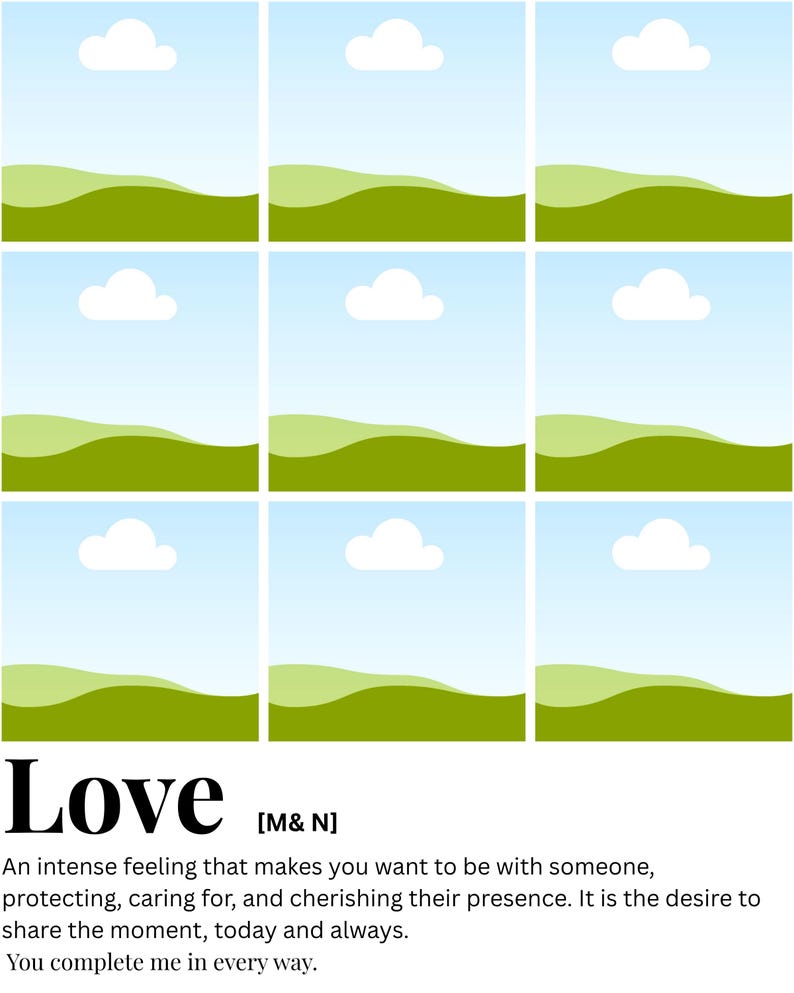 Modern Love Photo Collage Canva Template | Editable Digital Couples ...
