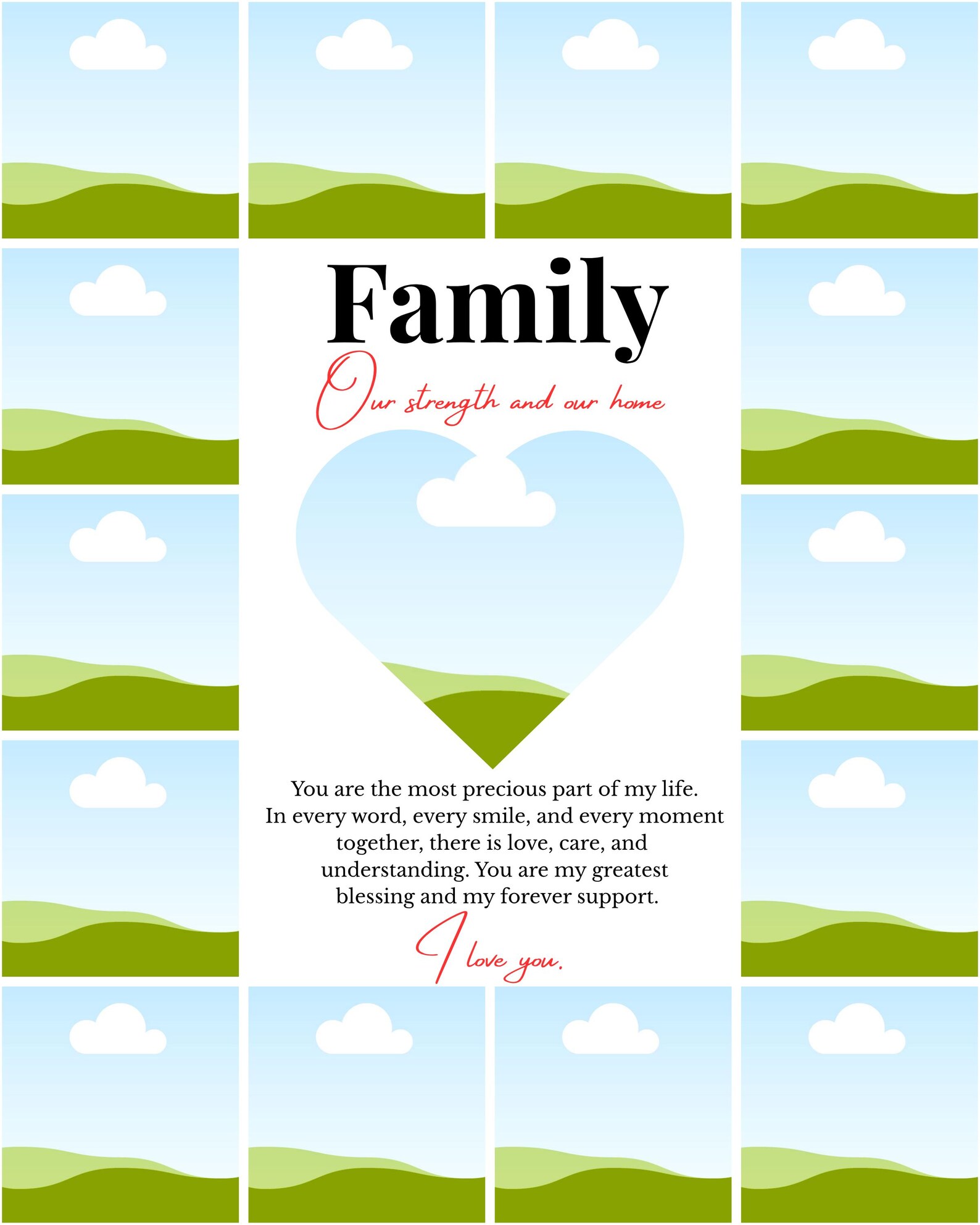 Family Canva Template Color | Editable Digital Photo Collage ...