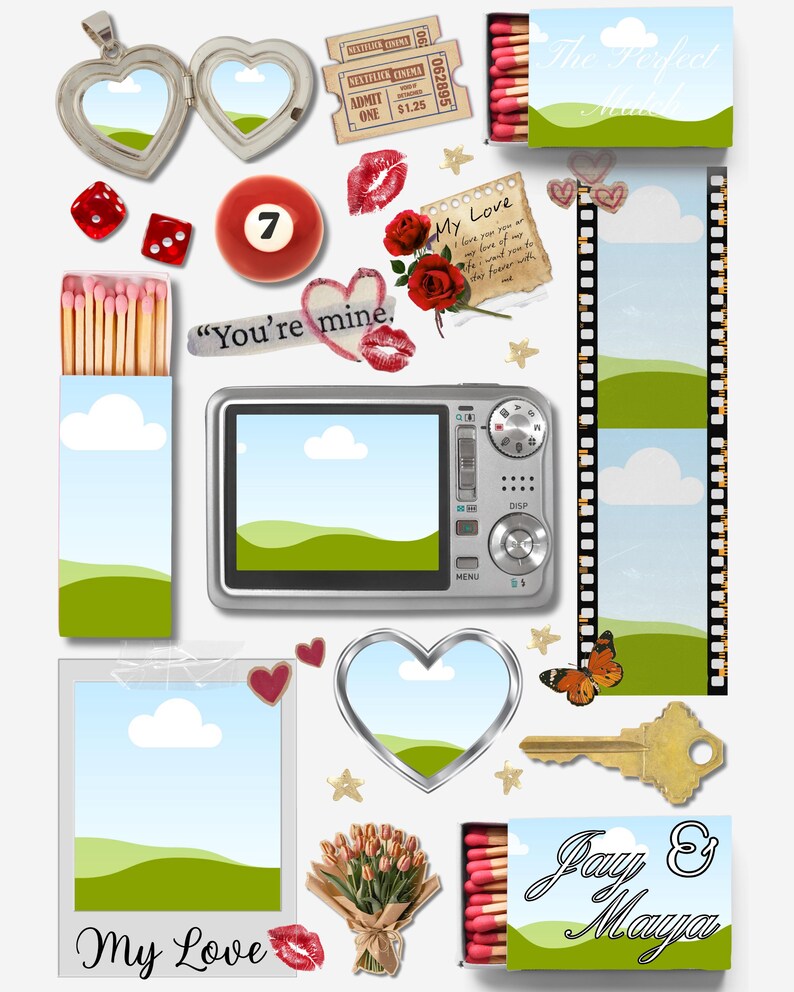 Custom Matchbox Art Template DIY Canva Couple Anniversary Gift Locket ...