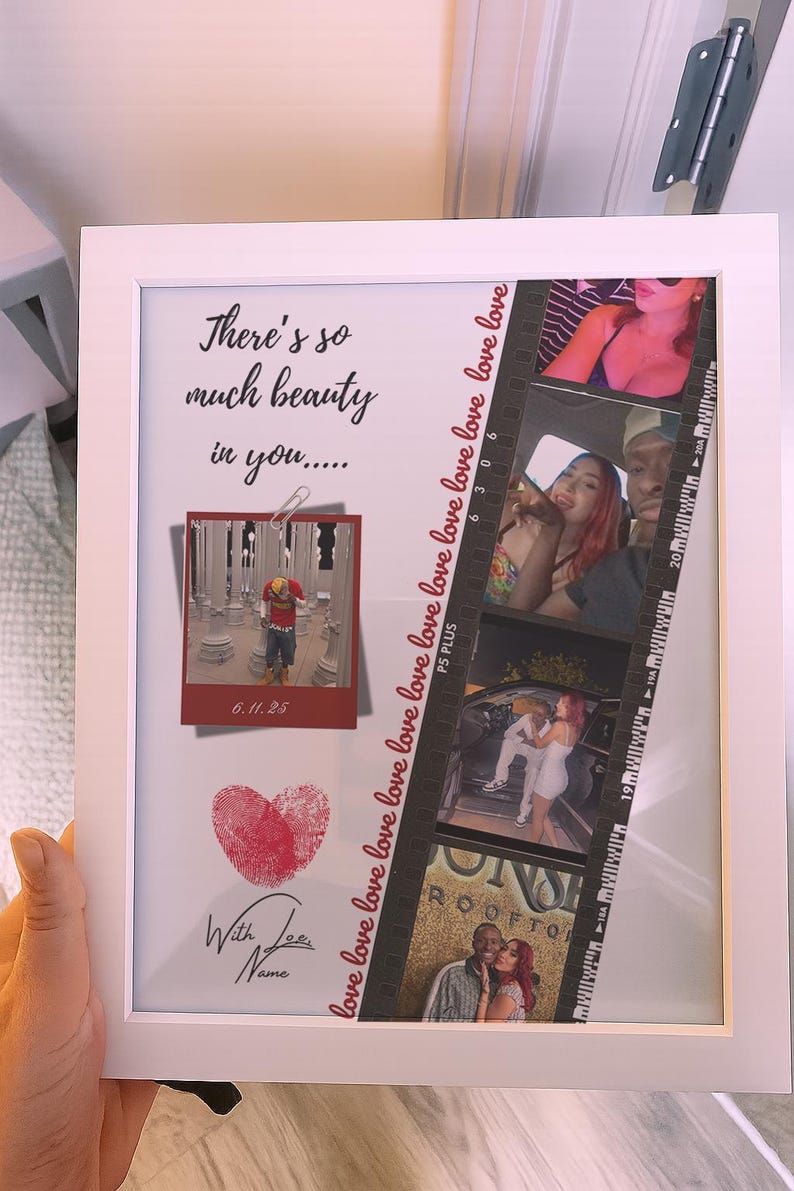 Editable Couples Photo Card Canva Template | Romantic Film Strip Design ...