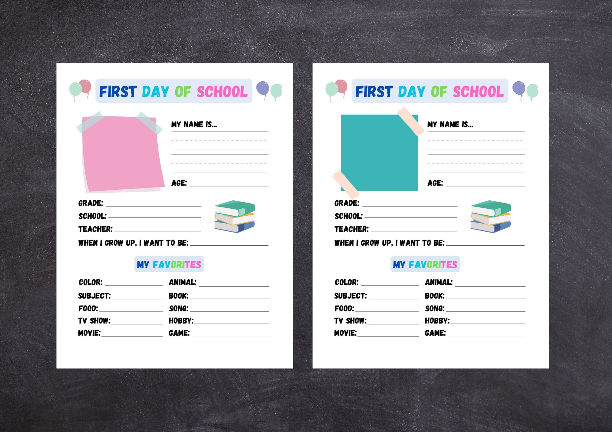 First Day of School and Last Day of School Questionnaire, Back to ...