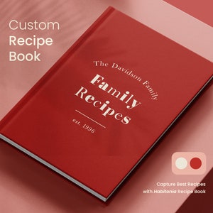 Minimalistic Recipe Notebook, Kitchen Memories, Custom Family Cookbook ...