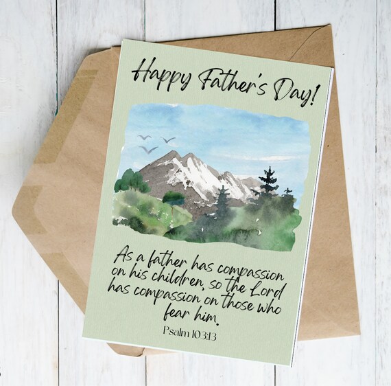 Father's Day Christian Printable Card 5x7 Bible Verse Dad - Etsy