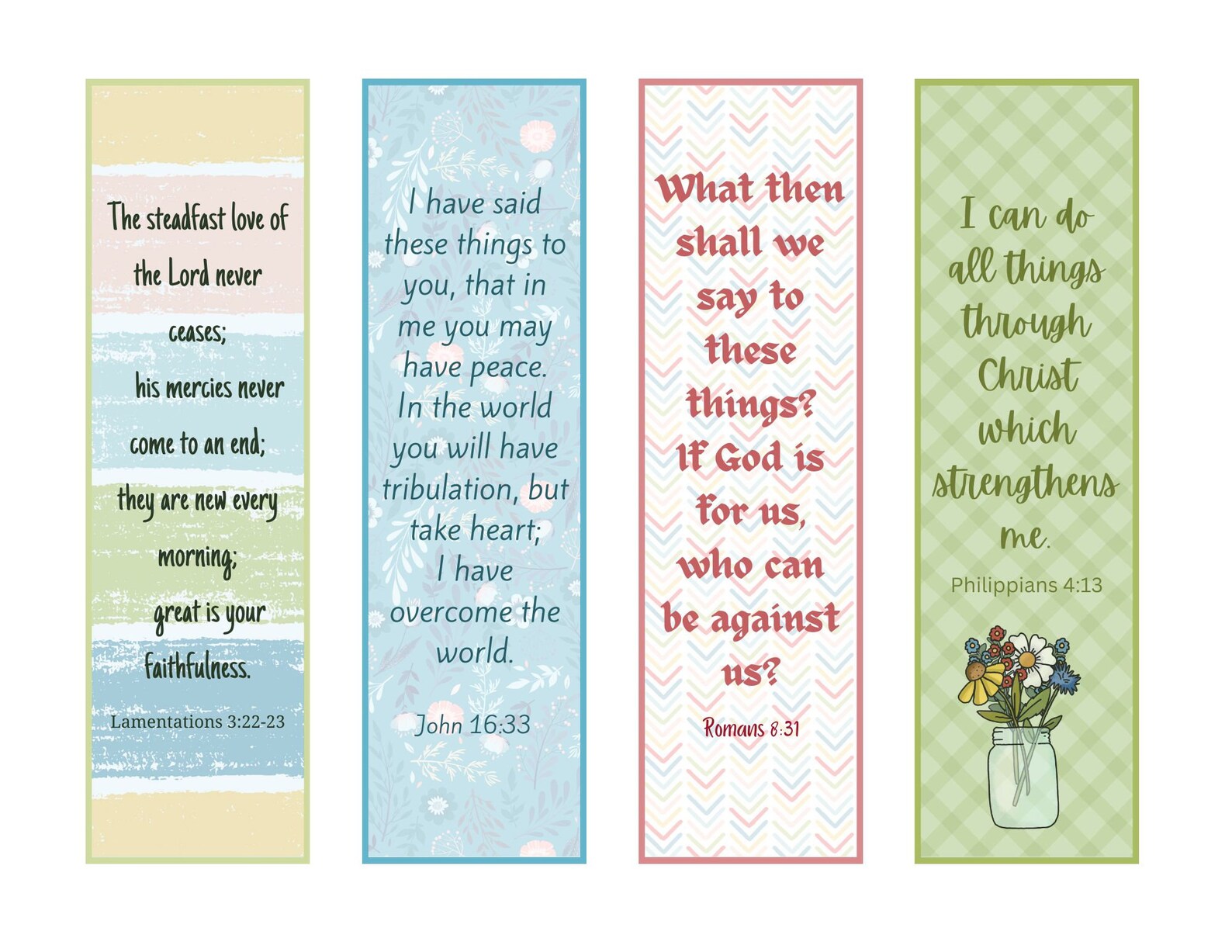 Printable Bible Verse Bookmarks Digital Download Christian Scripture ...