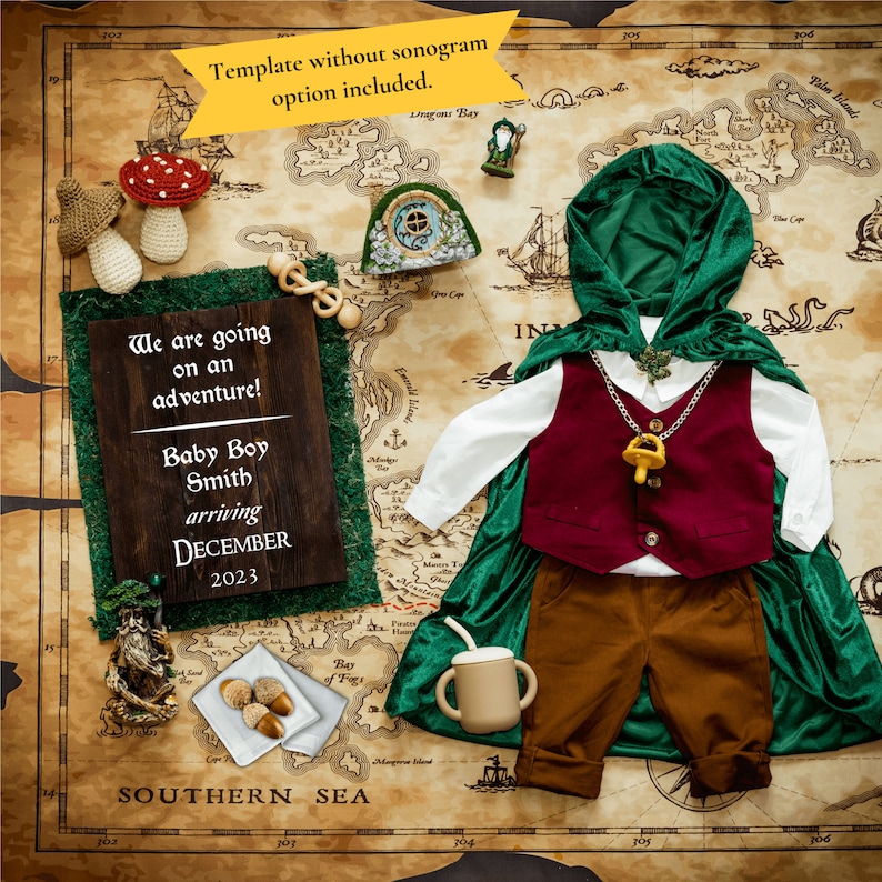 Fantasy Baby Boy Pregnancy Announcement: Woodland Elf (digital Image ...
