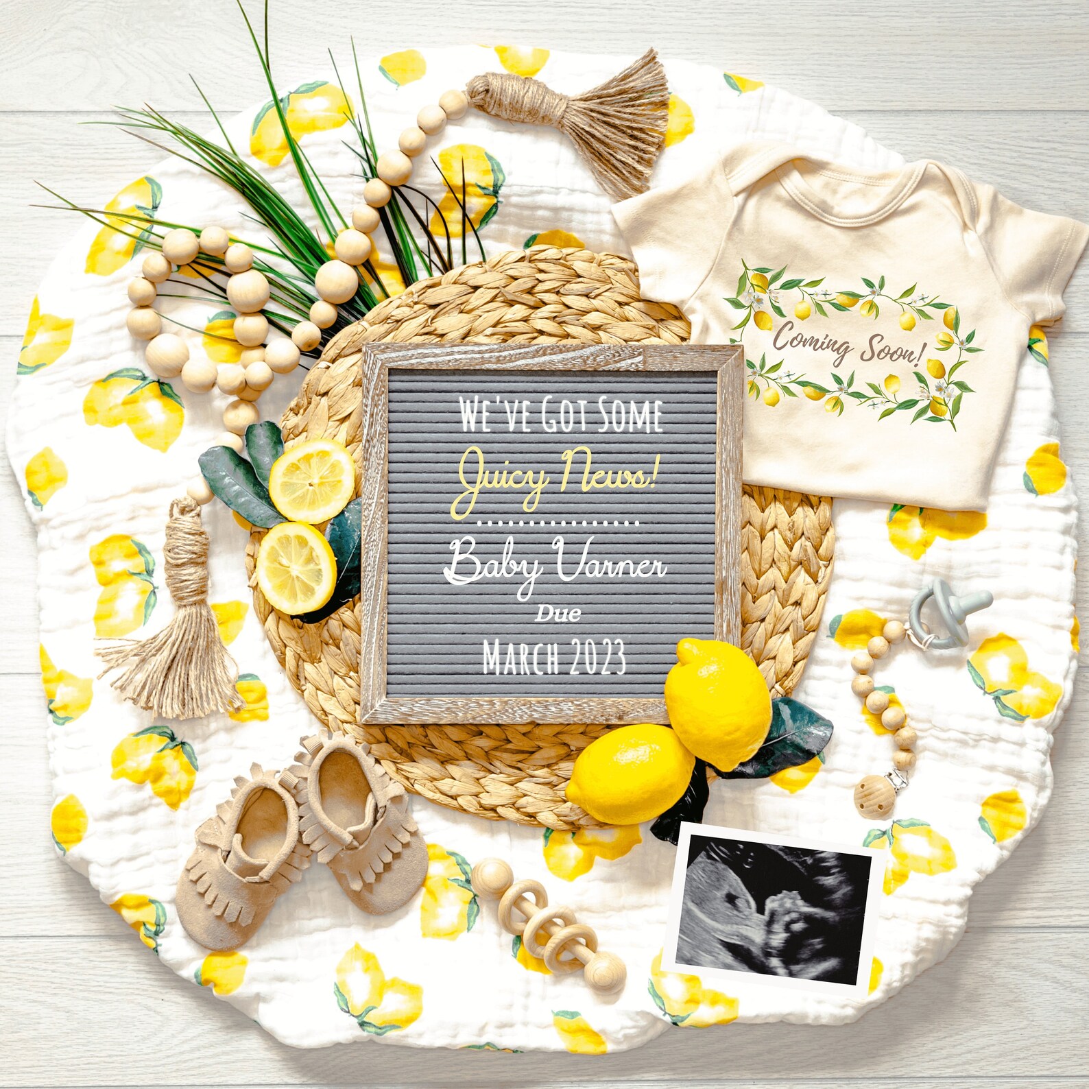 Lemon Pregnancy Announcement: Customizable Gender Neutral Social Media ...