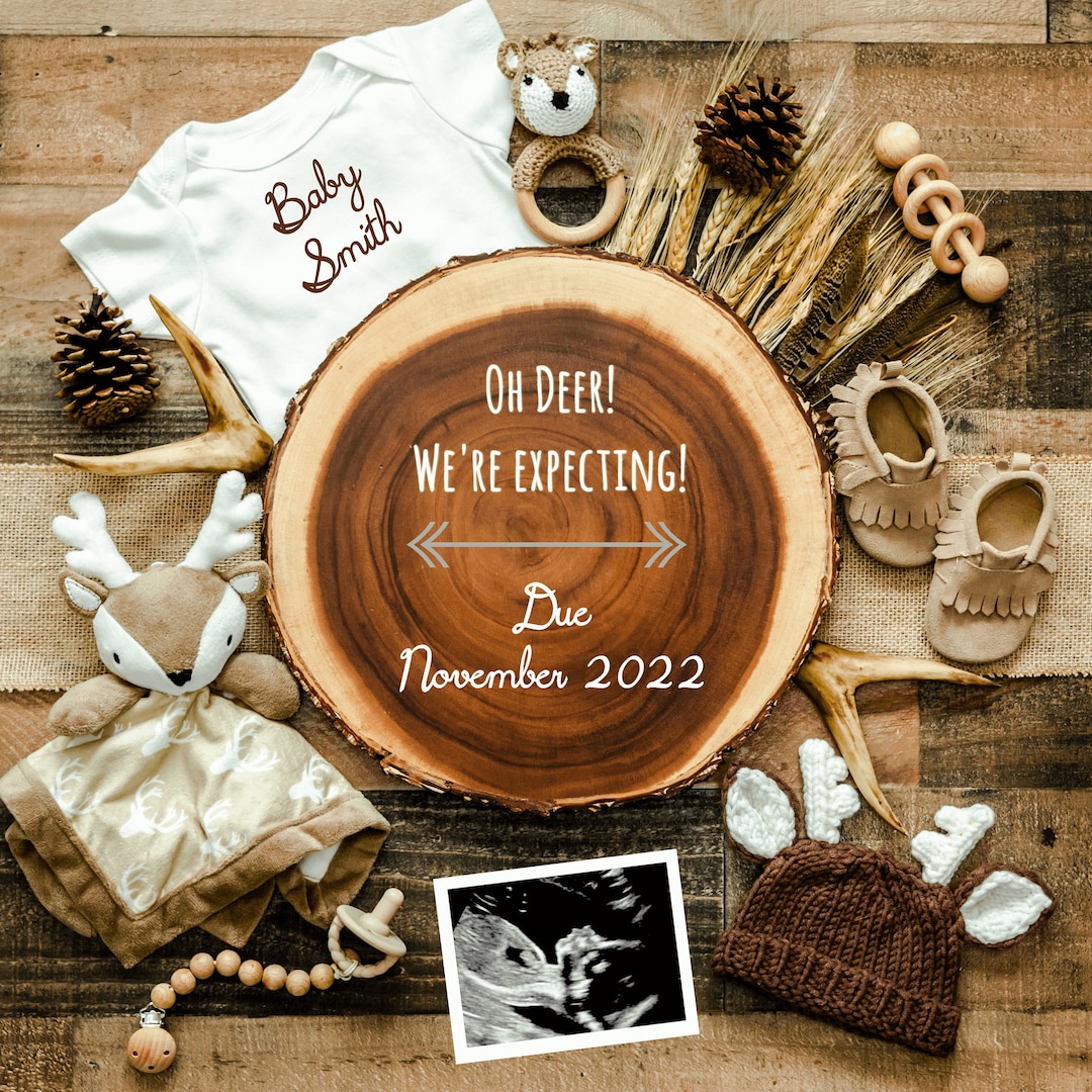 Pregnancy Announcement, Hunting Deer | Neutral Baby Announcement ...