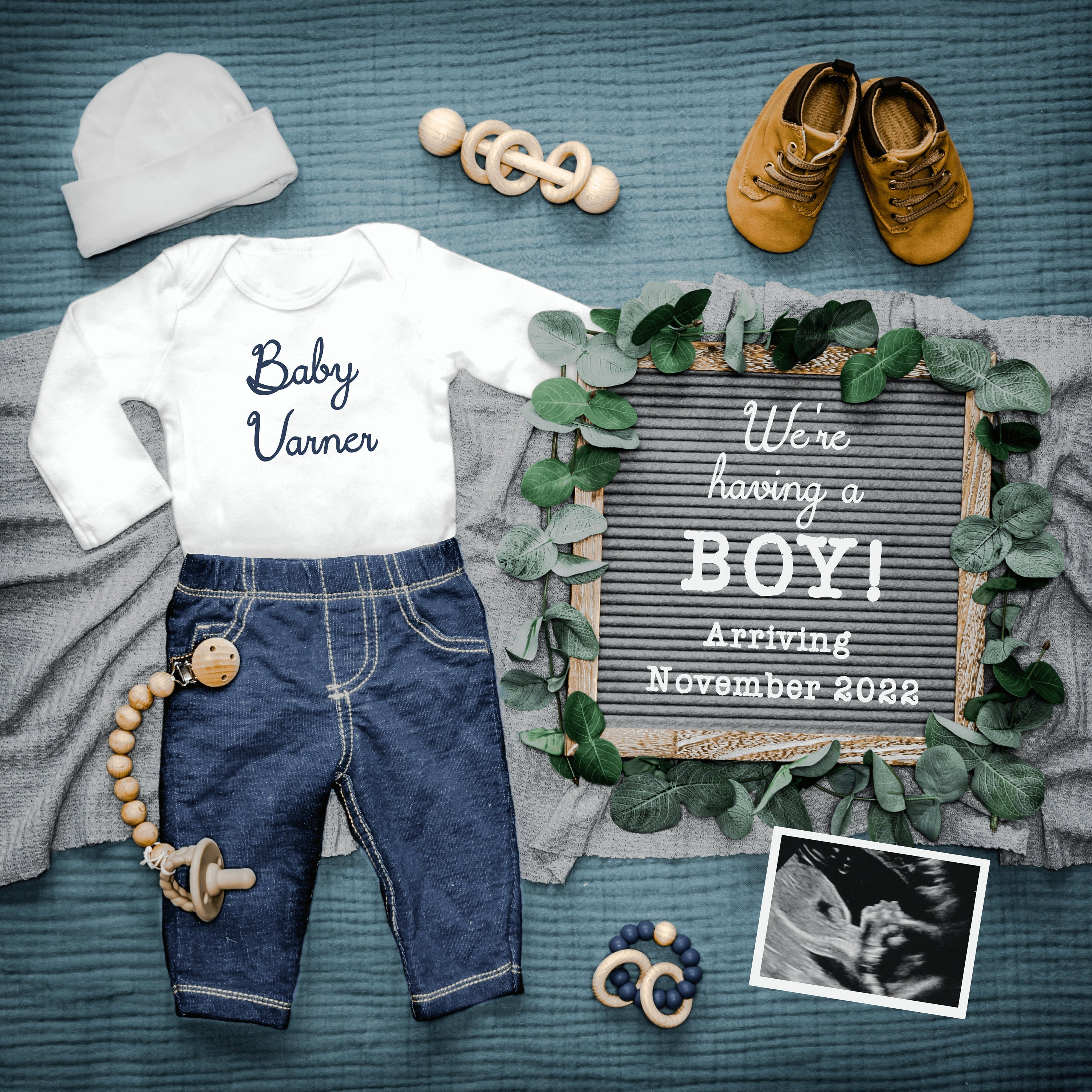 It's A Boy Digital Pregnancy Announcement Customizable Image Boy Gender ...