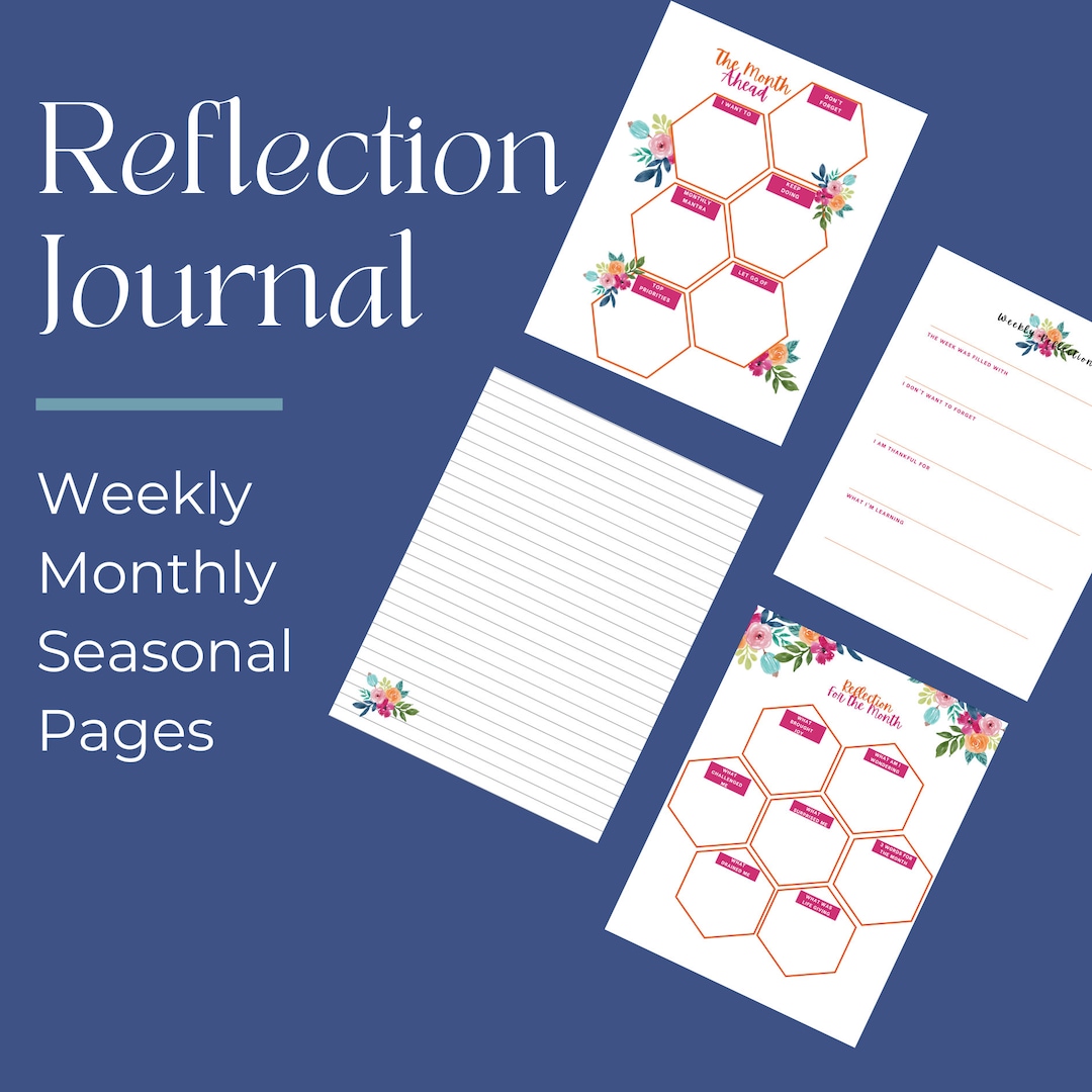 Reflection Journal Pages- Weekly, Monthly, Seasonal Prompts to Journal ...