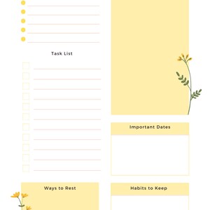 Yellow Floral Weekly and Monthly Planner Pages - Etsy