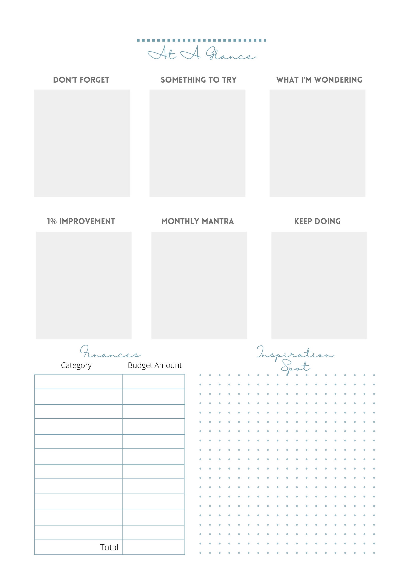 Budget Tracker- Monthly and Weekly Reflection Pages- Journal Pages ...