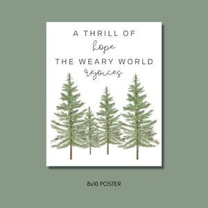 A Thrill of Hope the Weary World Rejoices Tree Print - Etsy