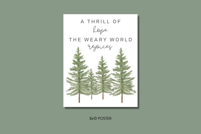 A Thrill of Hope the Weary World Rejoices Tree Print - Etsy