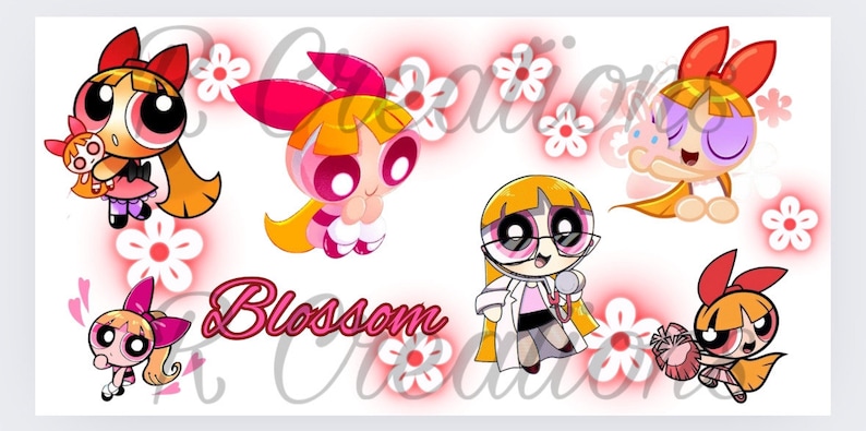 Blossom Powerpuff Girls Png File for 16oz Cup - Etsy