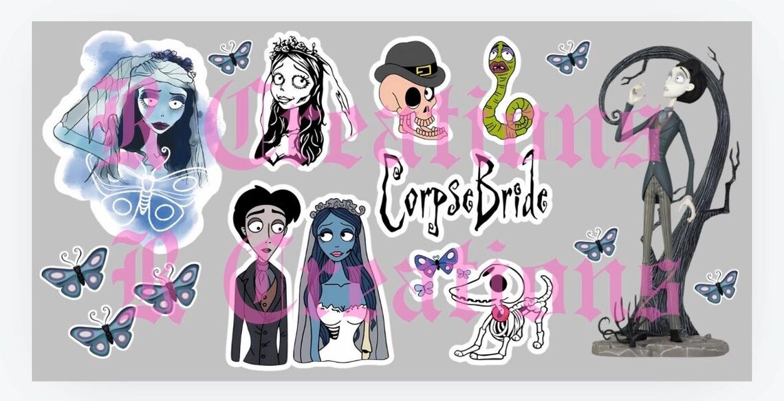 Corpse Bride and Groom Png File for 16oz Cup - Etsy