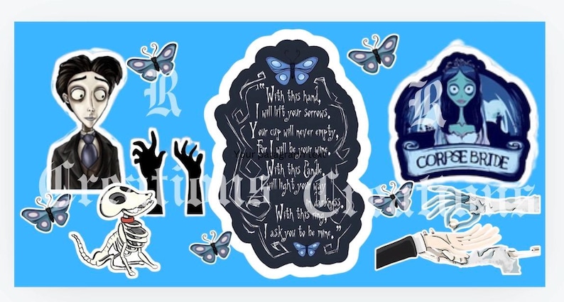 Corpse Bride and Groom Png File for 16oz Cup - Etsy