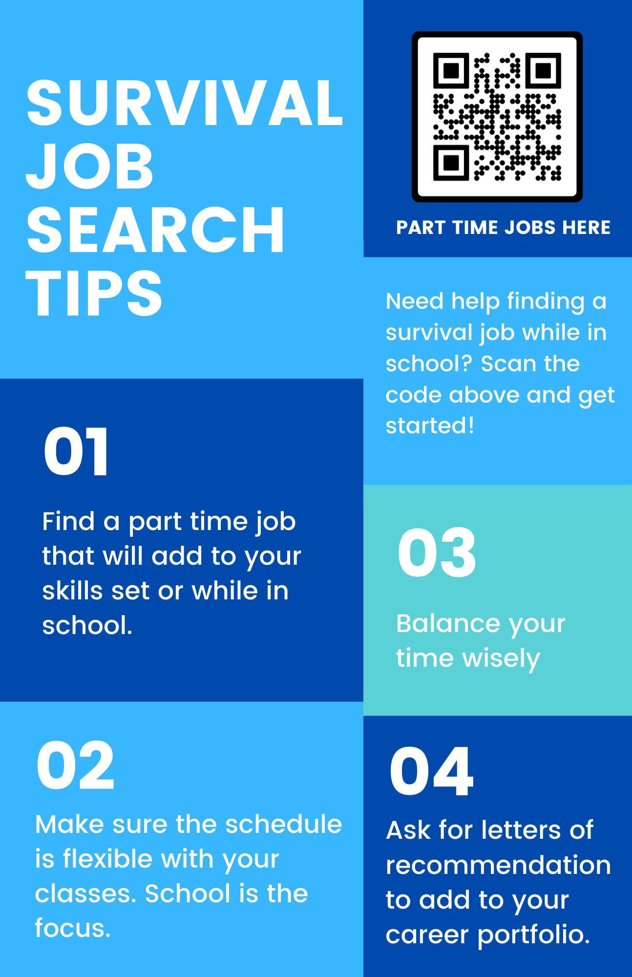 HR Flyer Template | Job Search Tips | Career Development | Blue ...