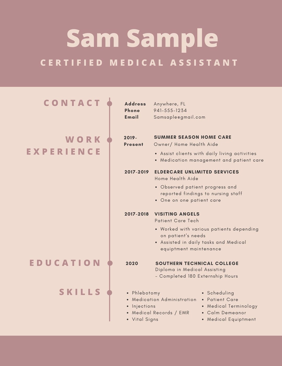 CNA Resume Template | Career Template Canva | Editable Professional ...