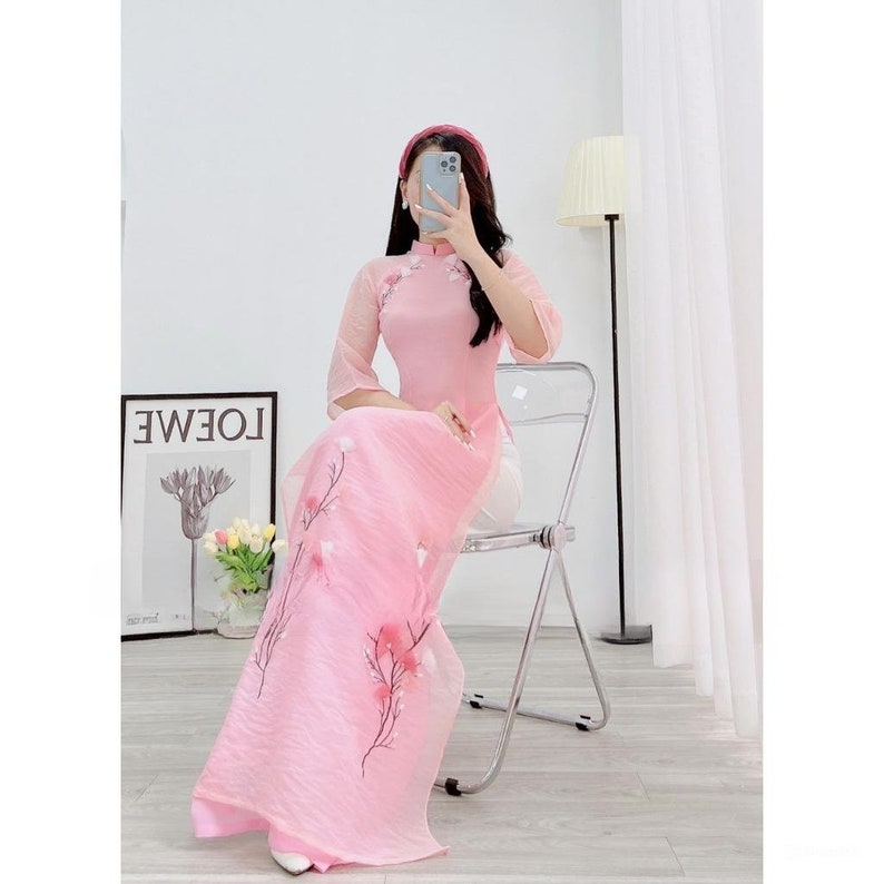 Silk Ao Dai With 4 Flaps-Áo Dài Tơ 4 Tà Pre-made Ao Dai Tet Viet Nam ...