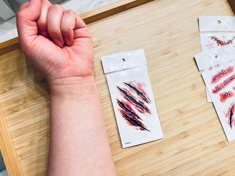 Halloween Temporary Tattoo | Wound Makeup Kit | Zombie Makeup - Etsy