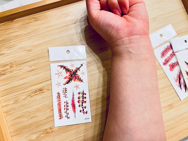 Halloween Temporary Tattoo | Wound Makeup Kit | Zombie Makeup - Etsy
