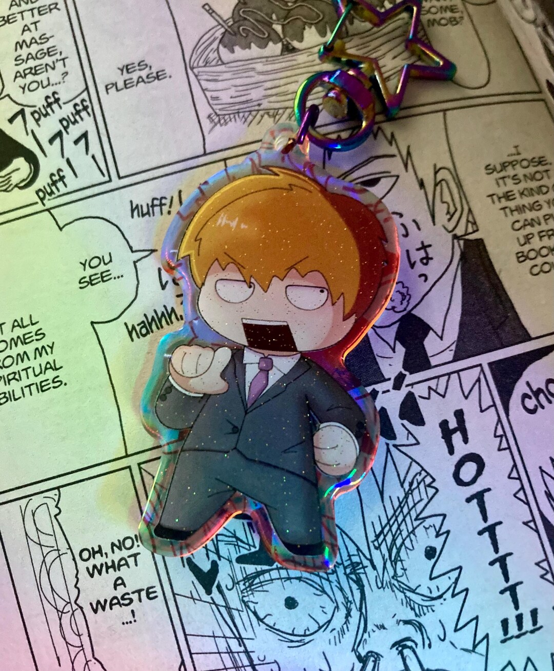 READ DESC MP100 Mob Psycho Reigen Arataka Acrylic Keychain Charm ...