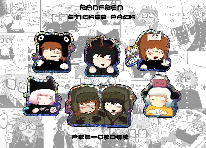 READ DESC Ranfren Randal/satoru/nyen/nyon Diecut Glitter Sticker Set of ...