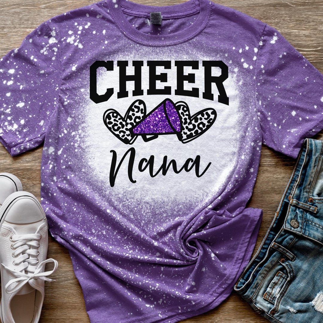 Cheer Nana Purple Unisex Bleach Shirt, Cheer Family T-shirts, Cheer ...