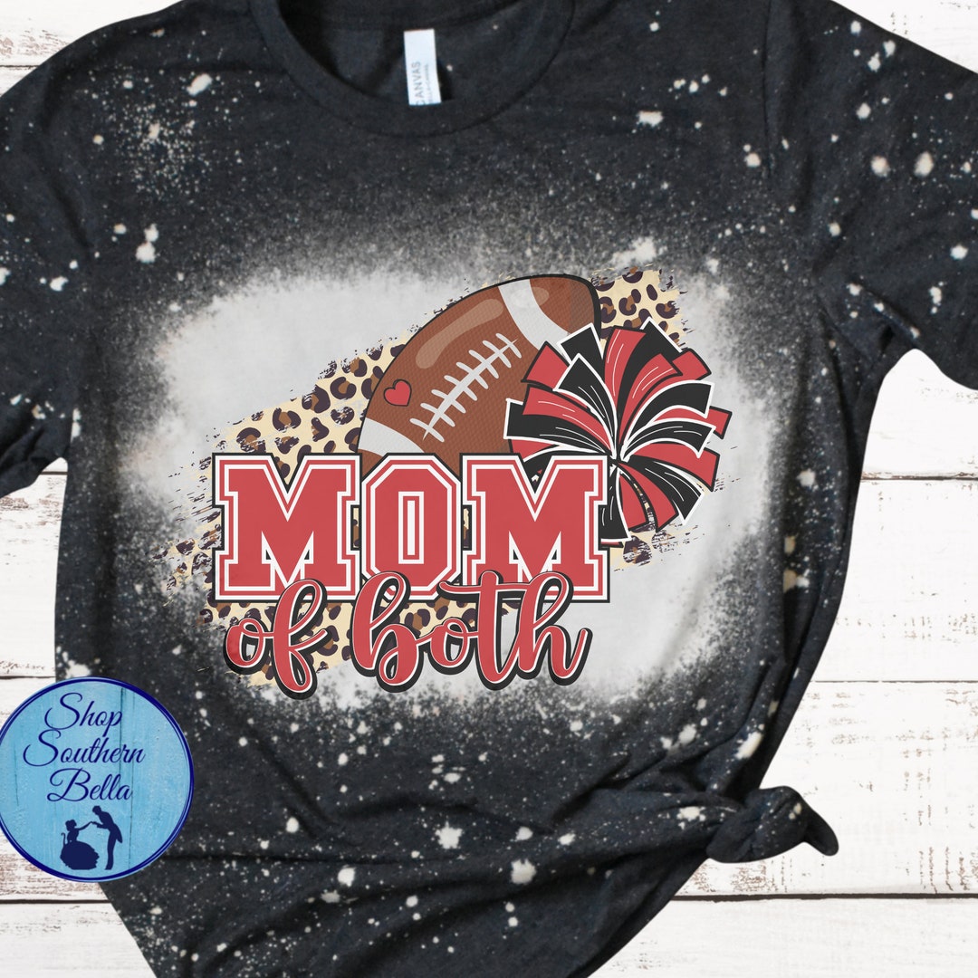 Football Cheer Mom of Both Red Unisex Bleach Shirt, Cheerleader Plus ...