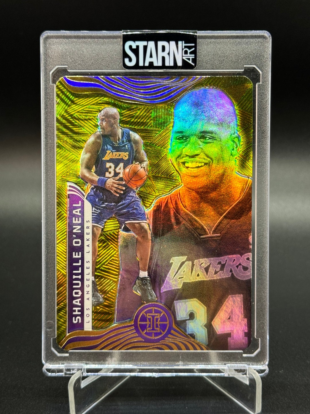 Shaquille O'neal Custom Embossed and Watercolor & Alcohol Ink Painted ...