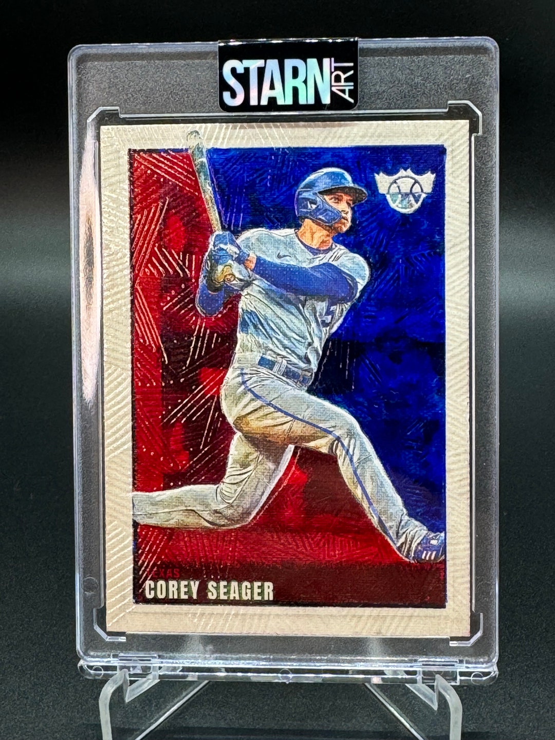 Corey Seager Custom Embossed and Painted Acrylic, Watercolor, and ...