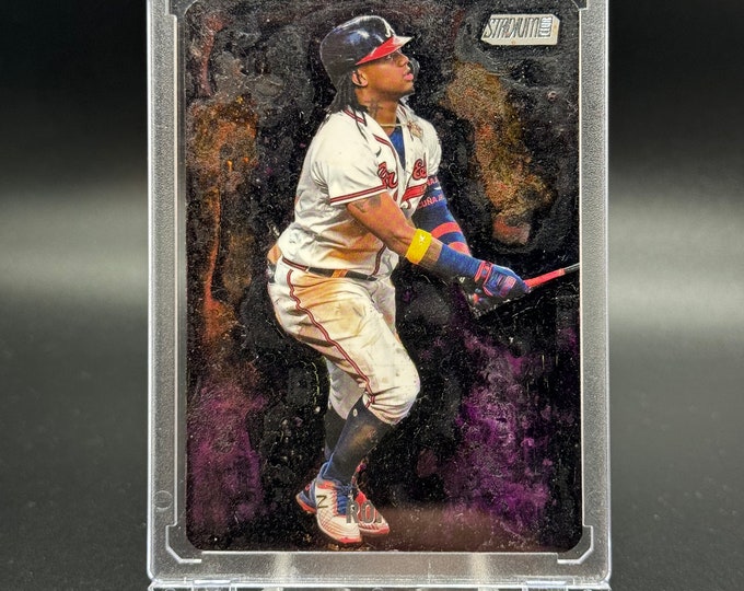 Ronald Acuna Jr. Custom Painted Card Art Layered Alcohol Ink Baseball ...