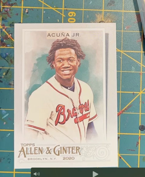 Ronald Acuna Jr. Custom Painted Card Art Embossed Watercolor - Etsy UK