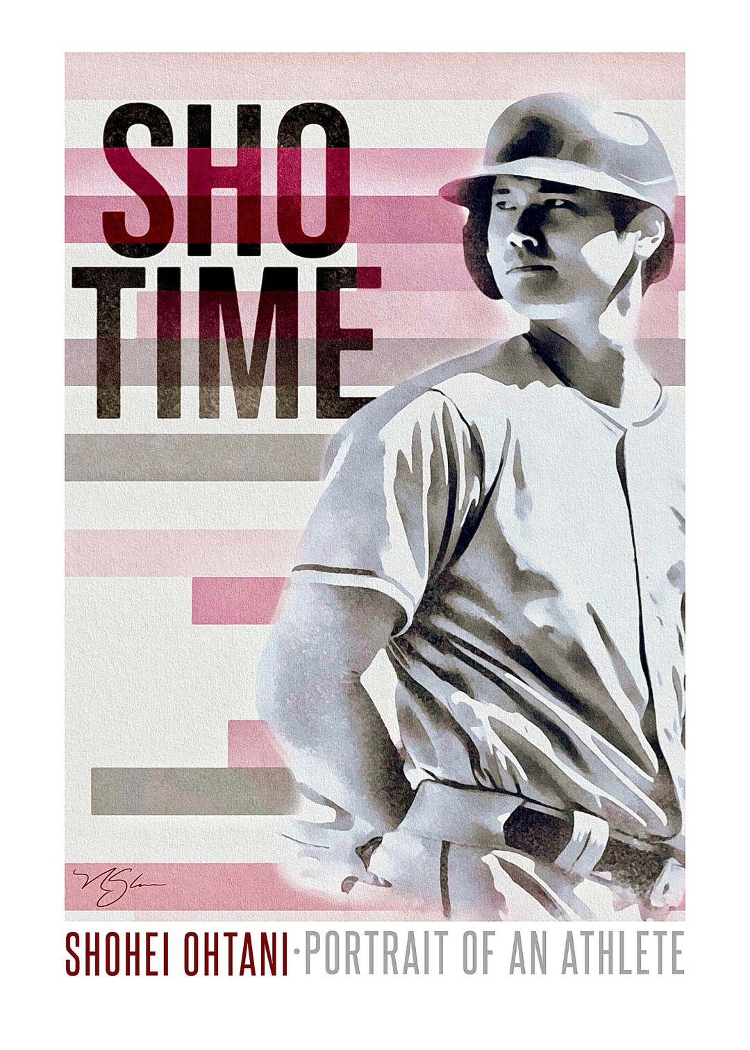 Shohei Ohtani Digital Art Custom Painted Baseball Artwork Portrait of ...