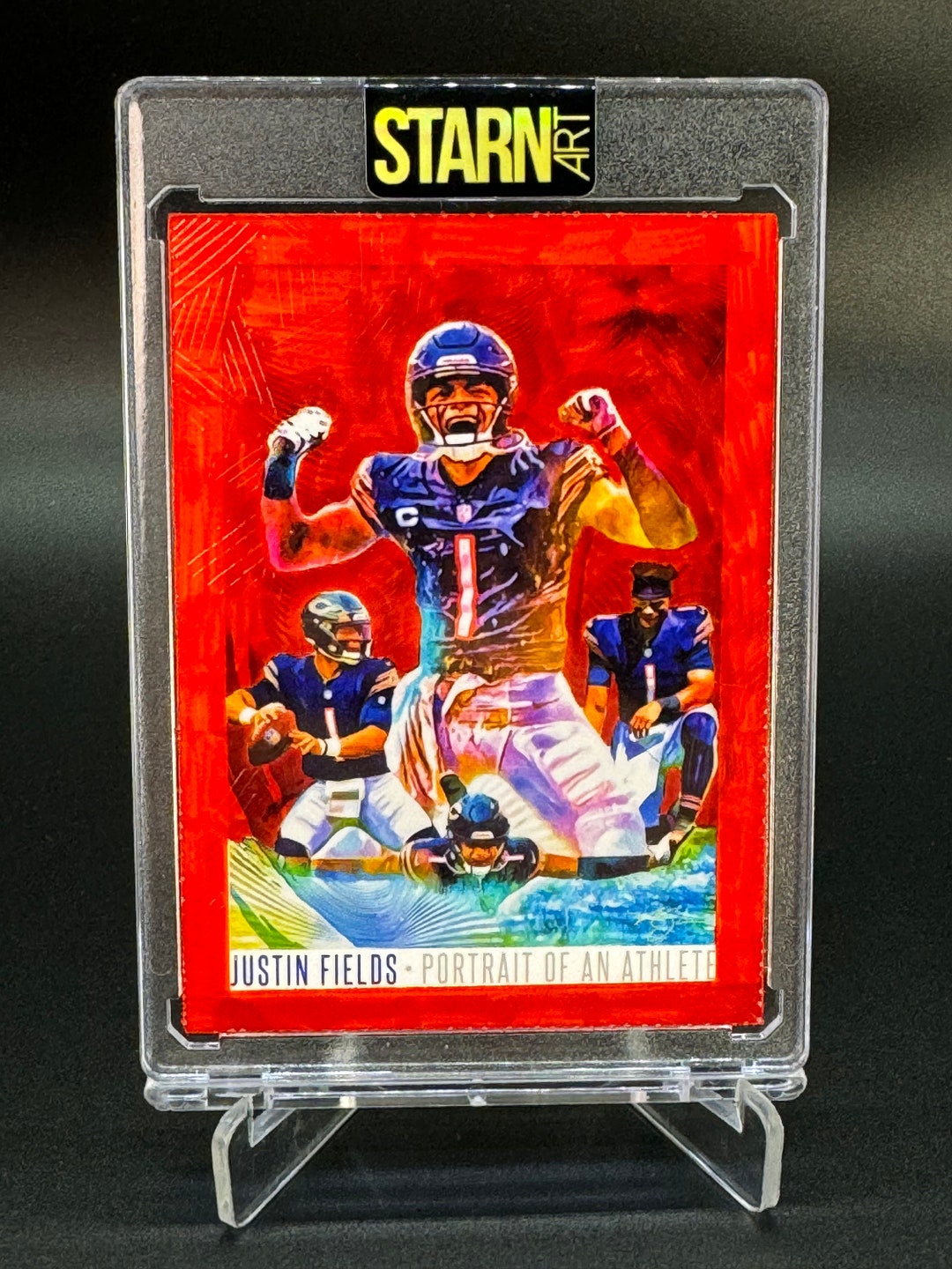 Justin Fields, Portrait of an Athlete Custom Embossed and Painted ...