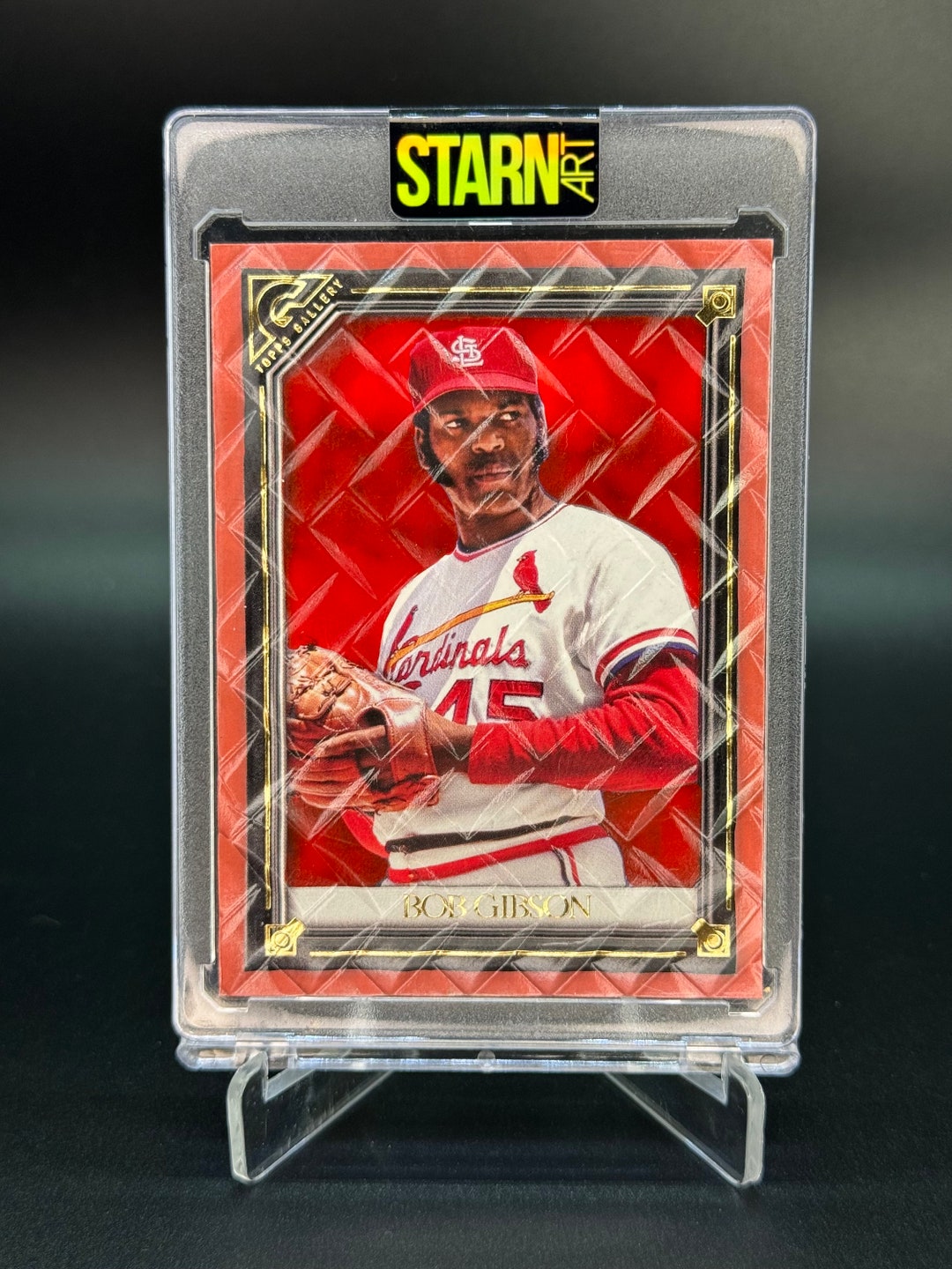 Bob Gibson Custom 3D Embossed and Acrylic & Watercolor Painted ...