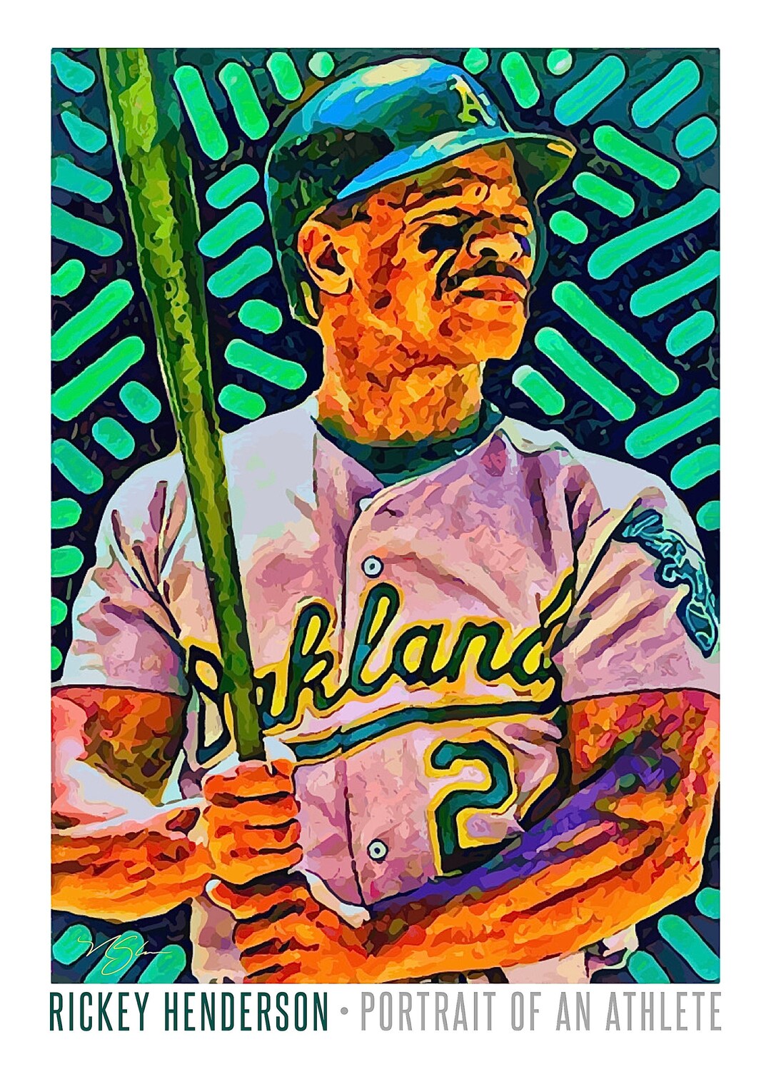 Rickey Henderson Digital Wall Art Custom Painted Baseball Artwork ...