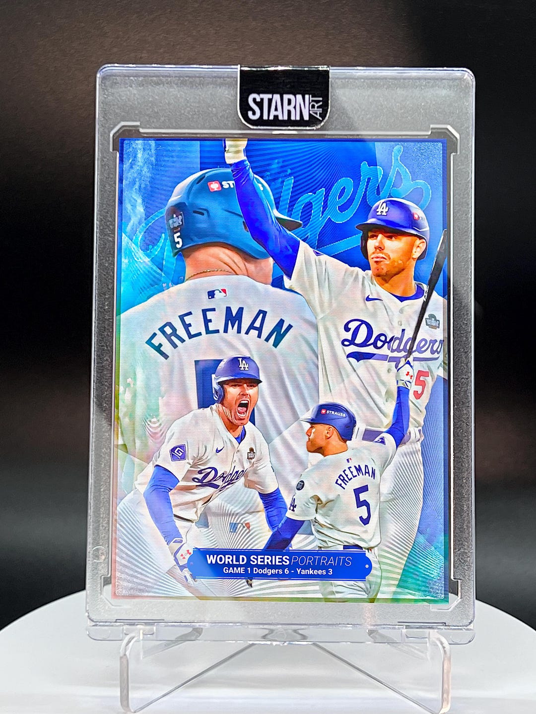 World Series Game 1 Freddie Freeman Baseball Card Art, Portrait of an ...