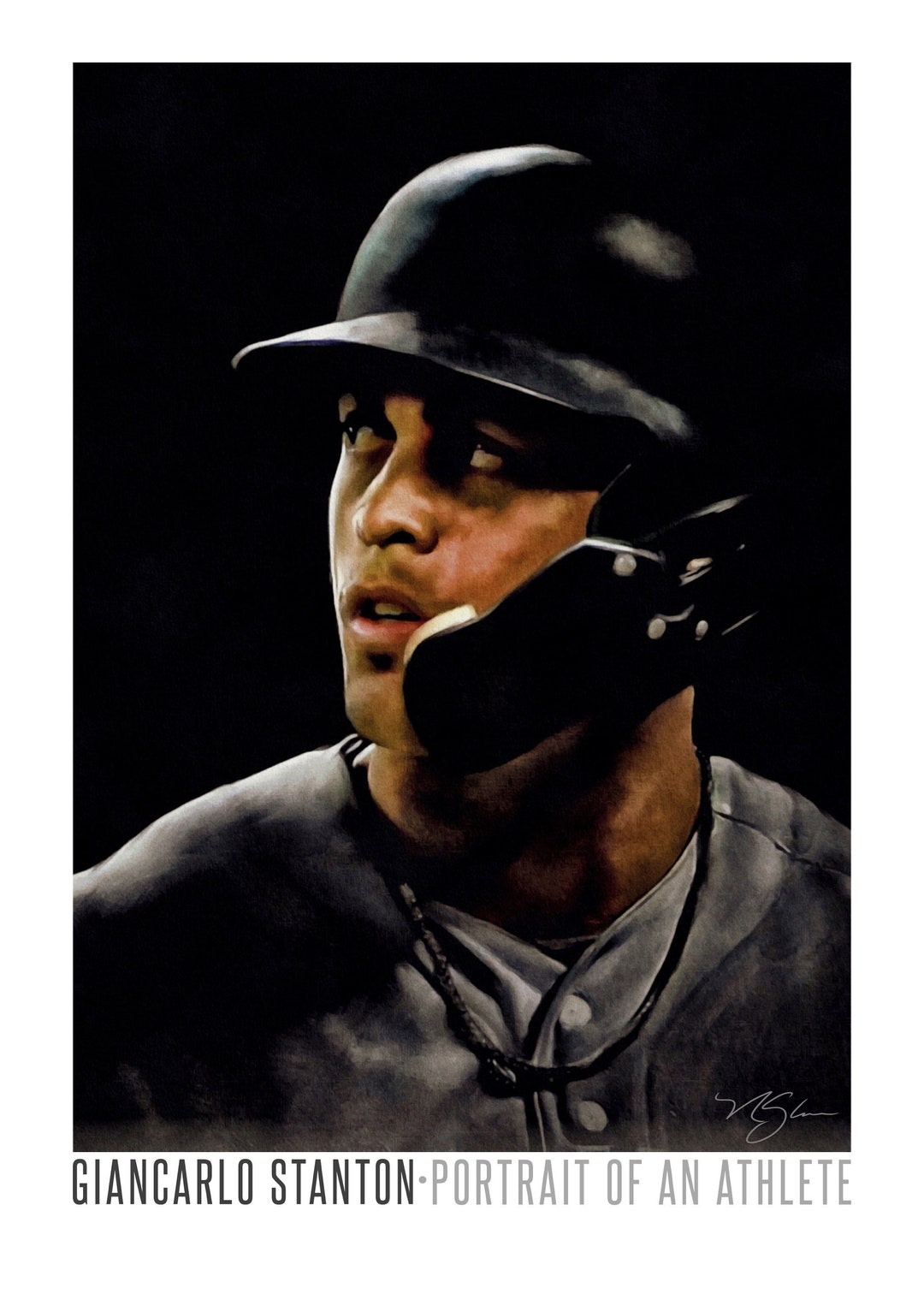 Giancarlo Stanton Custom Painted 11x14 Baseball Art Print - Only Ten ...