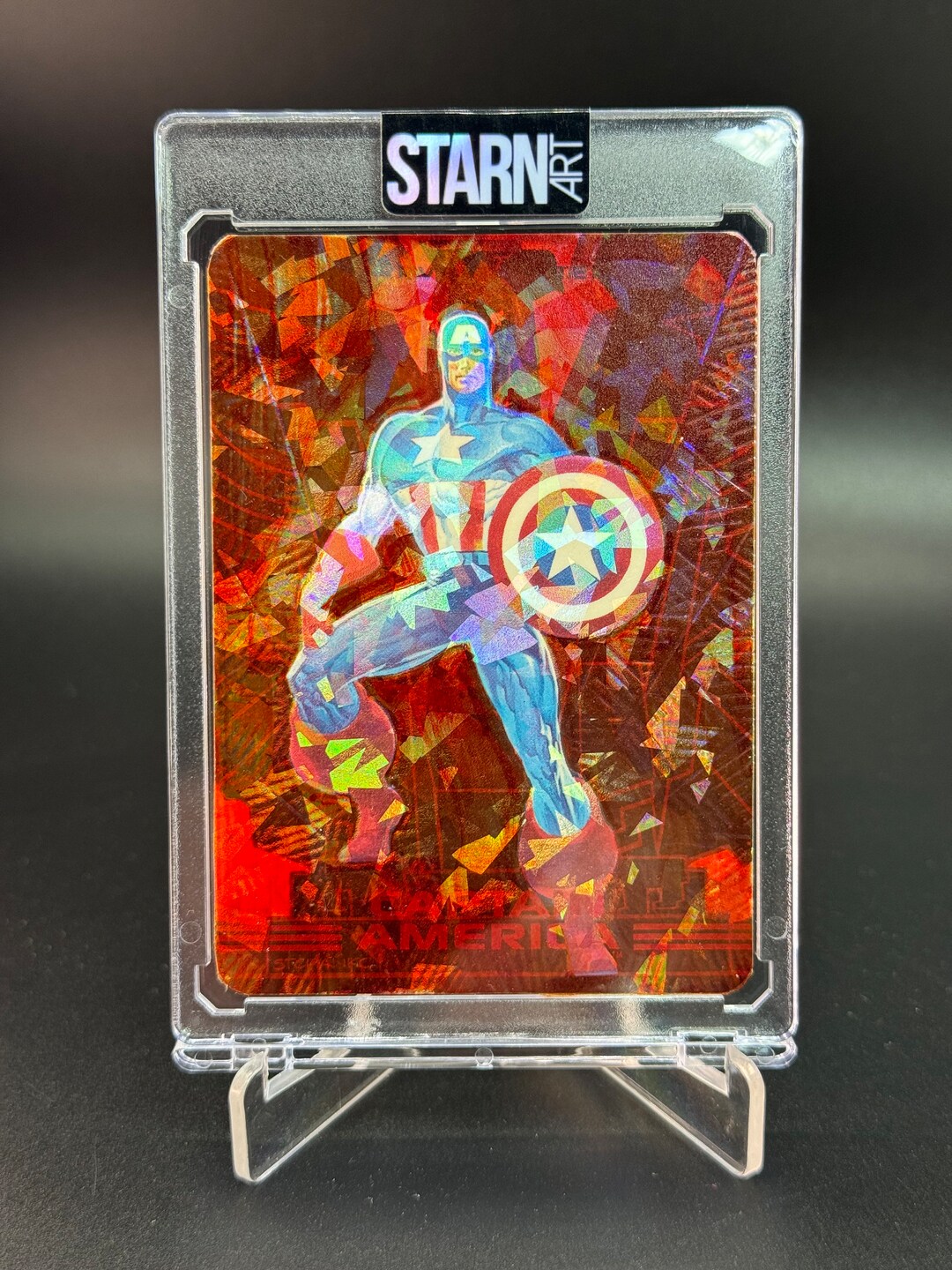 Captain America Custom Foil Vinyl Embossed Painted Acrylic, Watercolor ...