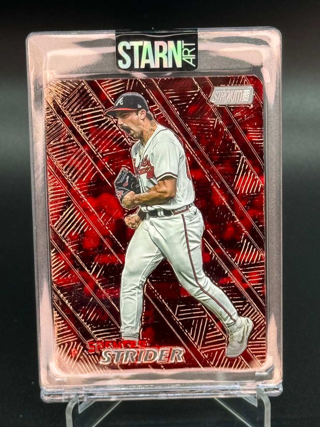 Spencer Strider Custom Embossed and Painted Card Art - Baseball Card ...