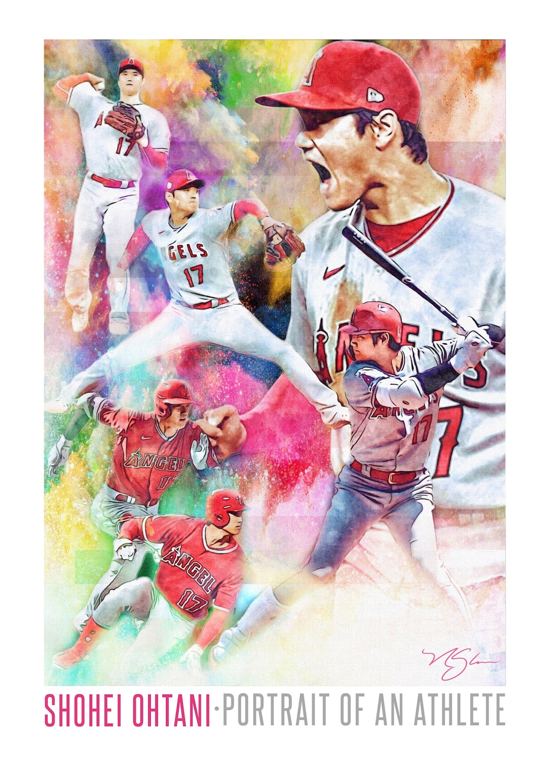Shohei Ohtani Custom Painted 11x14 Baseball Art Print Only Ten Printed ...