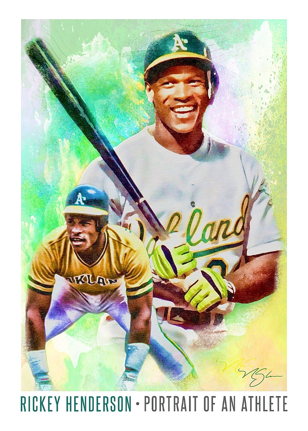 Rickey Henderson Digital Wall Art - Custom Painted Baseball Artwork ...
