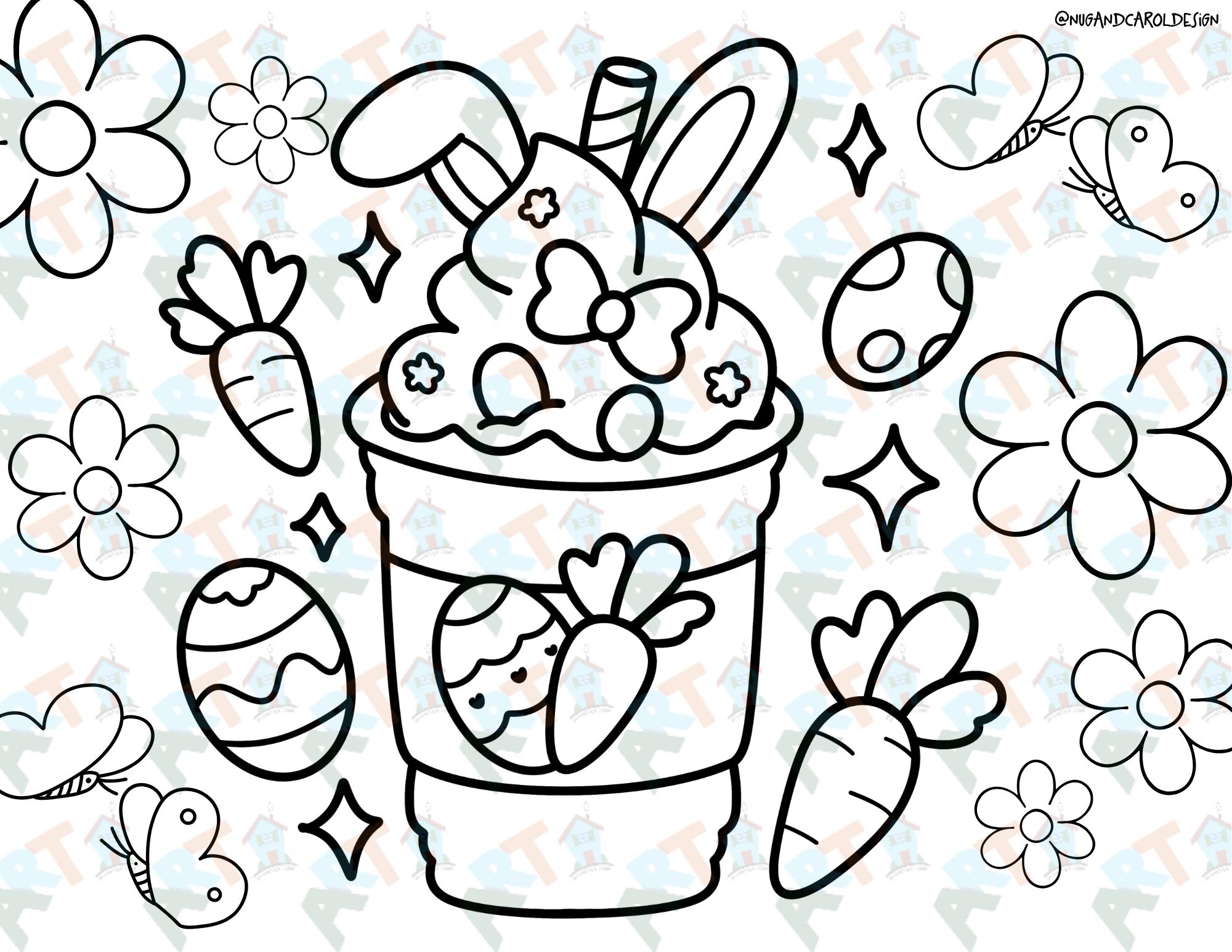 Spring Vibes Printable Coloring Page| Spring Coloring Page| Easter ...