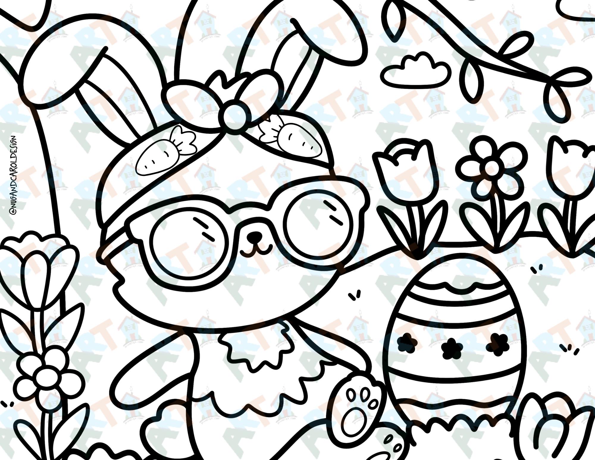 Spring Vibes Printable Coloring Page| Spring Coloring Page| Easter ...